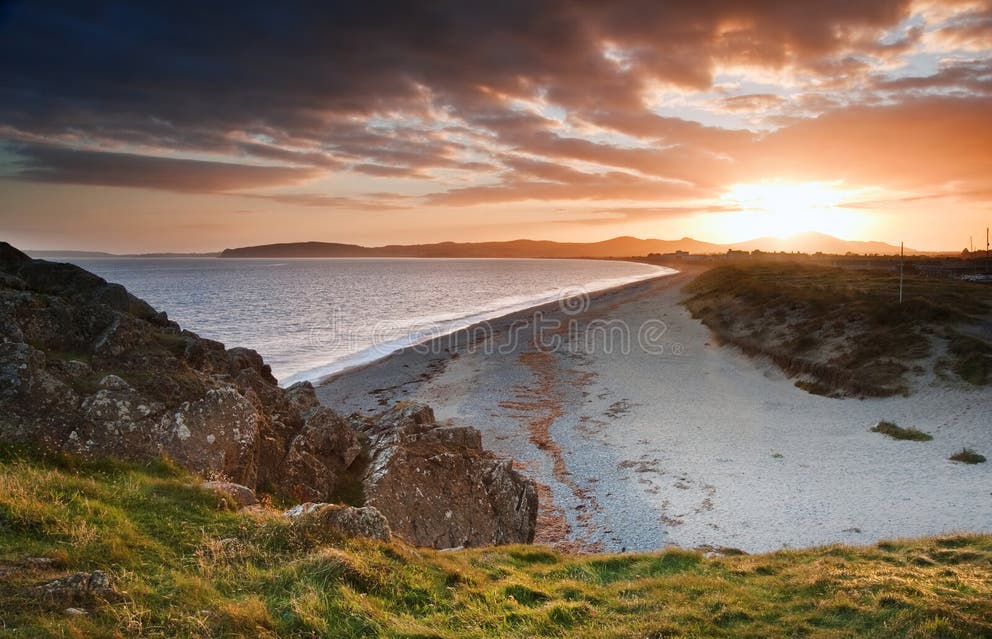 View Along Coast into Beautiful Setting Sun Stock Image - Image of ...