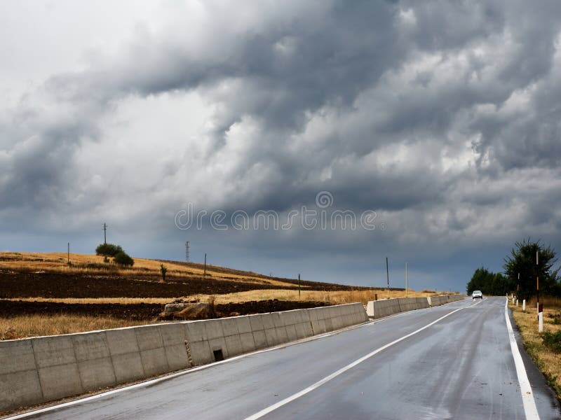 View along country road stock image. Image of concrete - 6294843