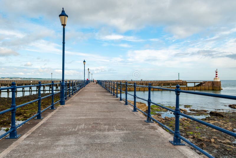 View Along an English Seaside Pier Stock Photo - Image of united ...