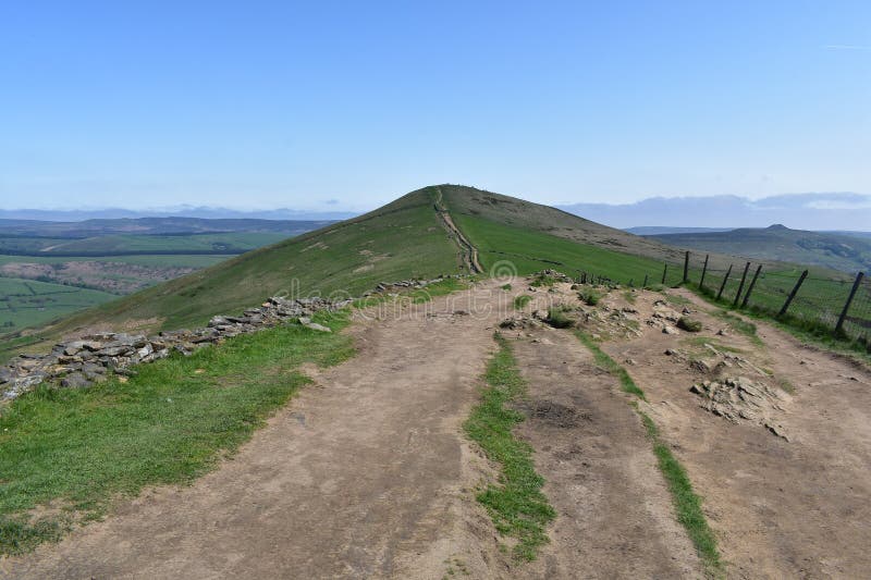 View Along Ridge Path To Lose Hill Stock Image - Image of england, park ...