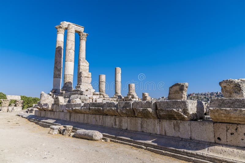 A View Along the Side of the Temple of Hercules in the Citadel in Amman ...