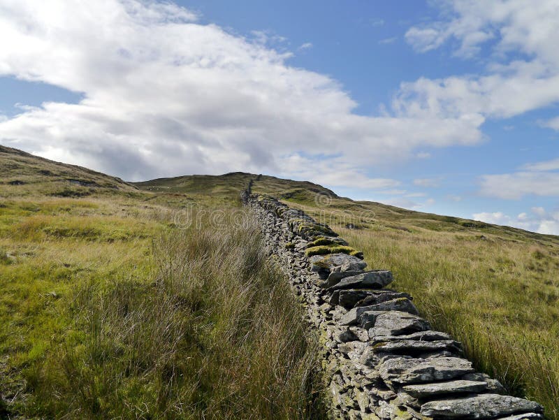 View Along Wall Up To Higher Ridge Stock Photo - Image of outdoor ...