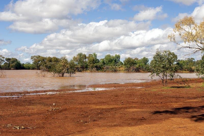 Waters Edge of the Old Reservoir Near Cobar Stock Photo - Image of ...