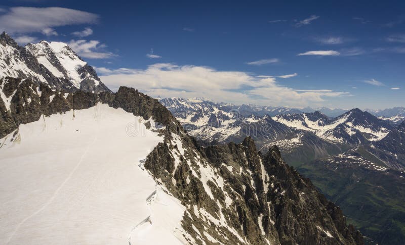 Punta Helbronner Peak Viewing Point and the Cable Car Station on Stock ...