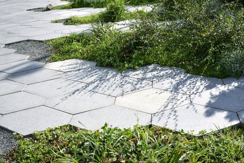 View of the Alpine Slide and Pavement Tiles Lined with Geometric ...