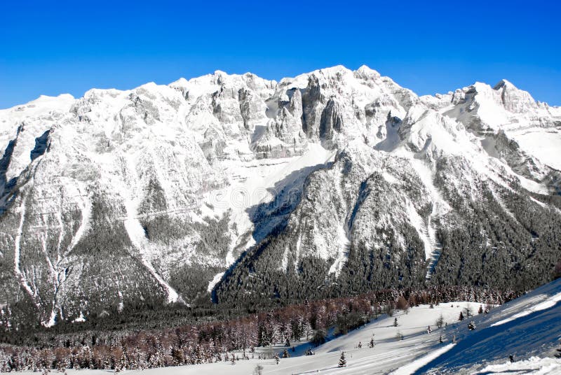 Alpine winter landscape stock image. Image of campiglio - 113372071
