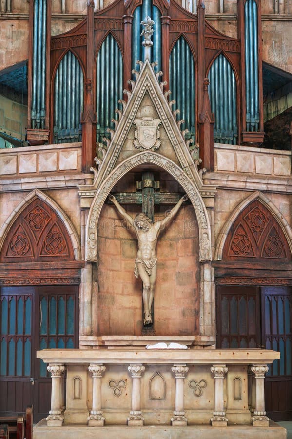 View of the Altar of a Christian or Catholic Church Inside the ...