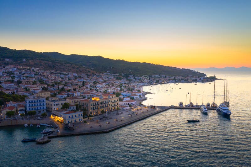 View of the Amazing Island of Spetses, Greece. Stock Image - Image of ...