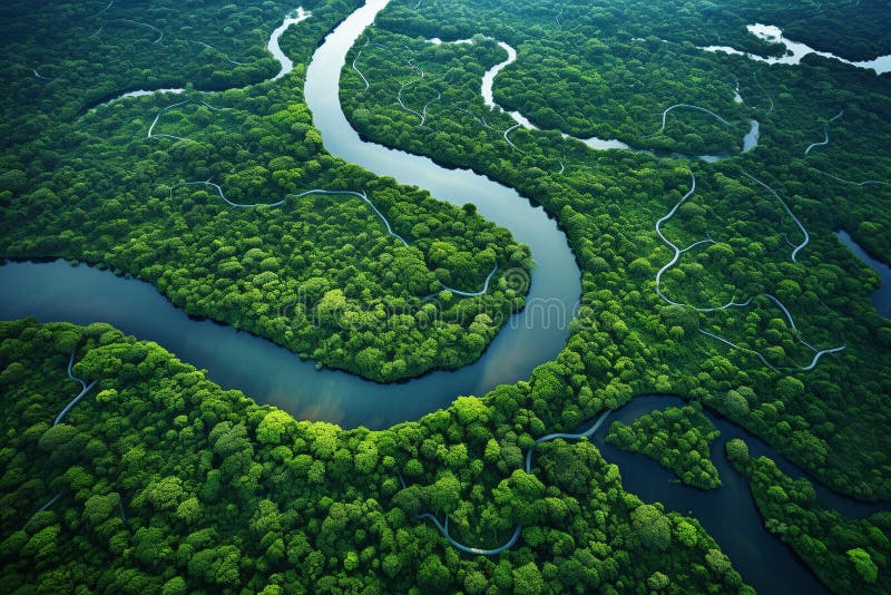 View of the Amazon Rainforest Generative AI Stock Illustration ...