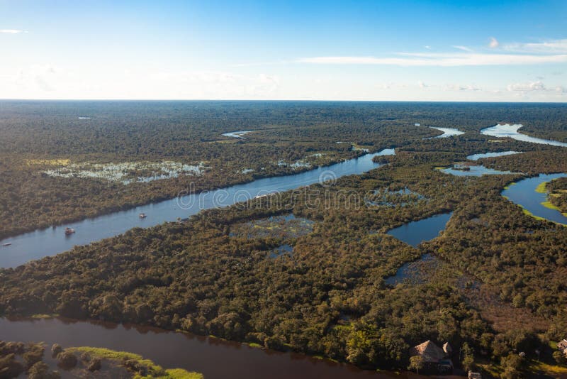 View of the Amazon River, Rainforest and Swamps, Travel Concept. Stock ...