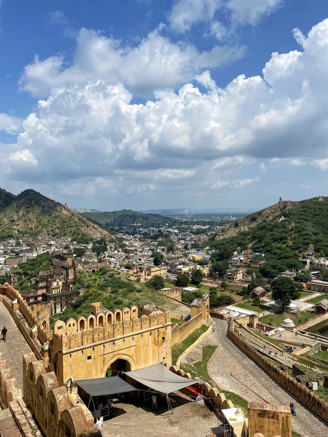 View from Amer Fort Top in Jaipur Stock Image - Image of famous, castle ...