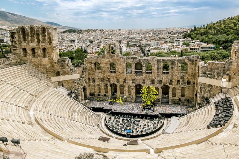 View of the Amphitheatre - the Odeon of Herodes Atticus at the ...