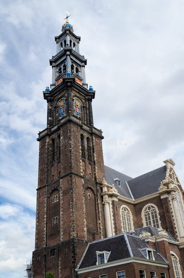 View of the Amsterdam Westerkerk (Western Church) Tower. Stock Image ...