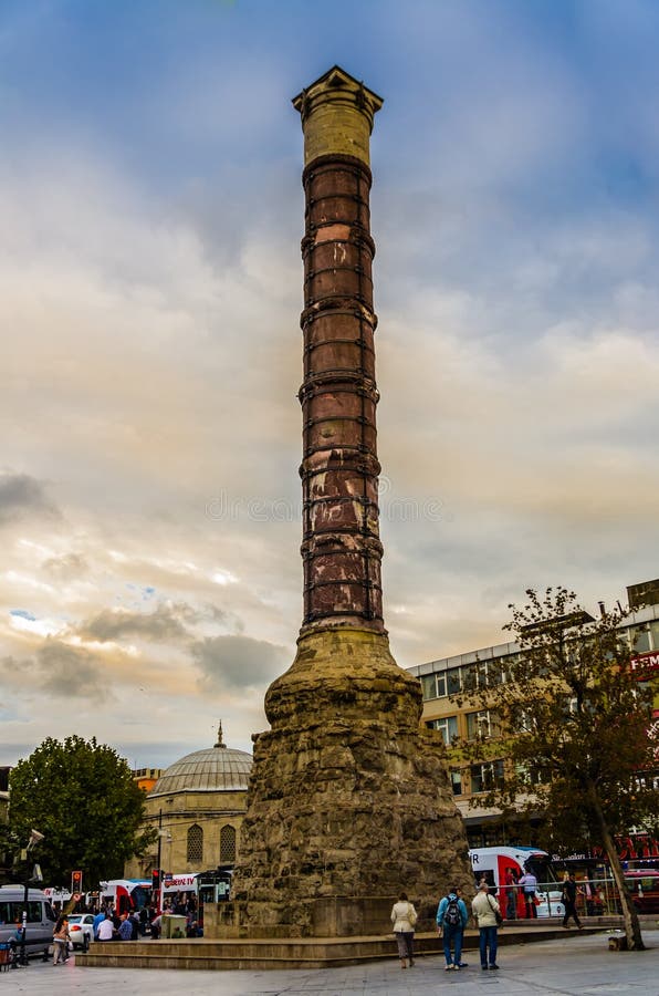 View on Ancient Column in Istanbul Editorial Stock Photo - Image of ...