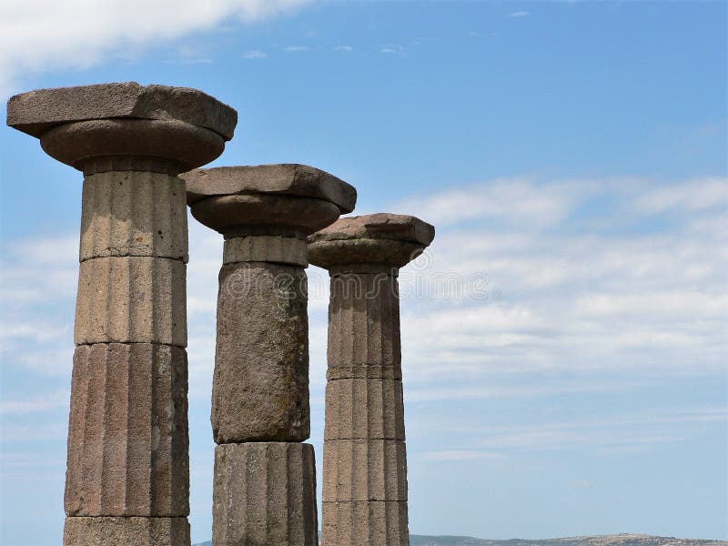 View of Ancient Column Ruins. Stock Image - Image of stone, archeology ...
