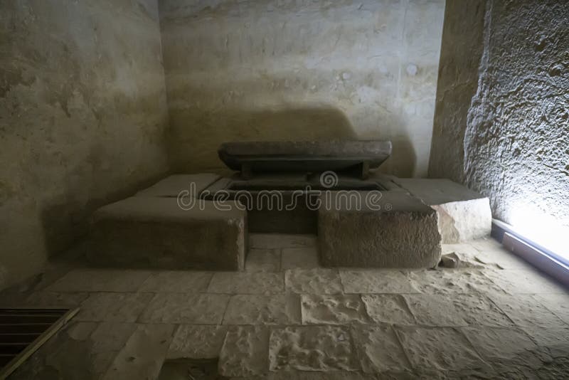 View of Ancient Crypt Inside the Second Great Pyramid of Giza. Cairo ...