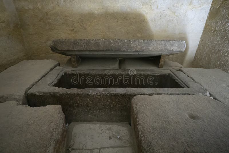 View of Ancient Crypt Inside the Second Great Pyramid of Giza. Cairo ...