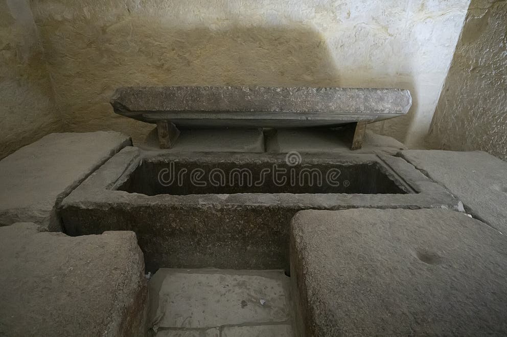 View of Ancient Crypt Inside the Second Great Pyramid of Giza. Cairo ...
