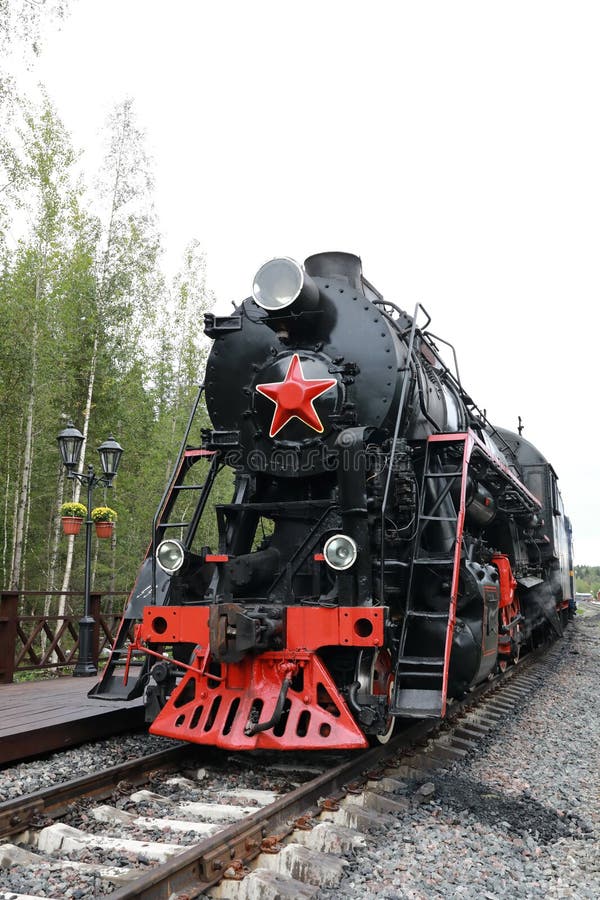 Old red locomotive stock photo. Image of equipment, antique - 35807688
