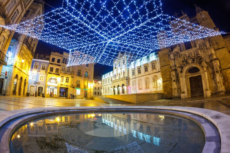 View on an Ancient Square at Christmas Night Editorial Photography ...