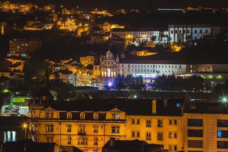 View on an Ancient Town in the Night Stock Photo - Image of dark ...