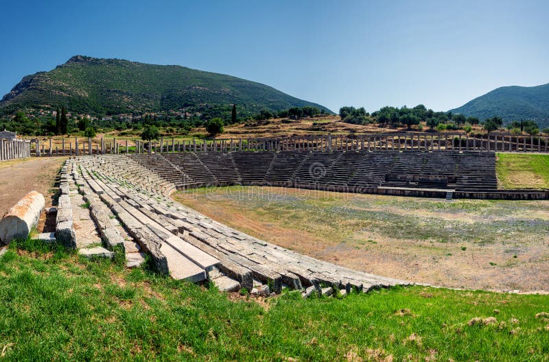 The Ancient Statium in Messene, Greece Stock Image - Image of historic ...