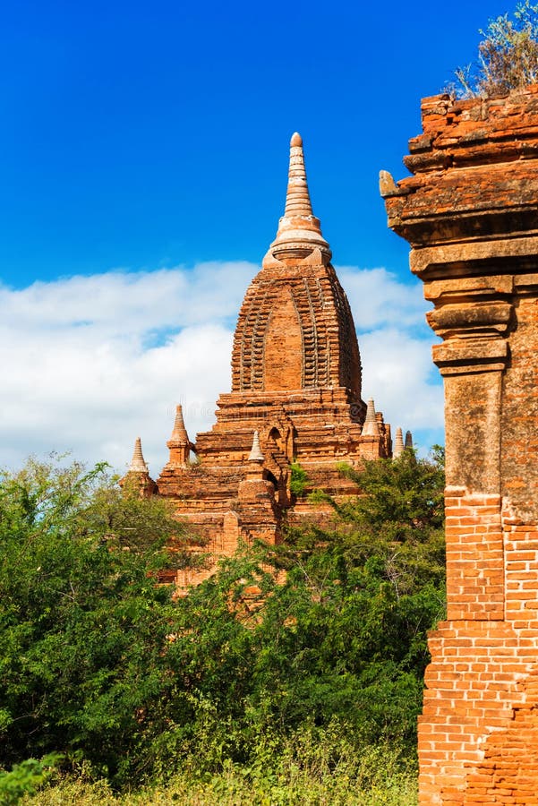 View of the Ancient Pagoda in Bagan, Myanmar. Copy Space for Tex Stock ...