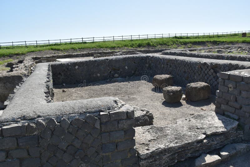 View of Ancient Roman Construction Stock Photo - Image of stone, green ...