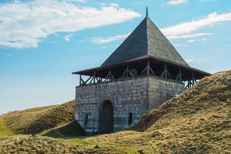 View of an Ancient Stone Fortress Stock Photo - Image of heritage, hill ...