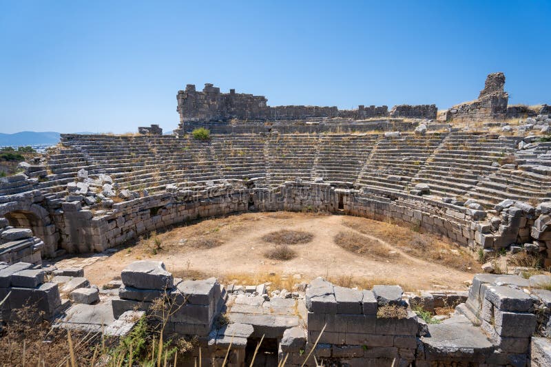 View of the Ancient Theater in the Ancient City of Xanthos Stock Image ...