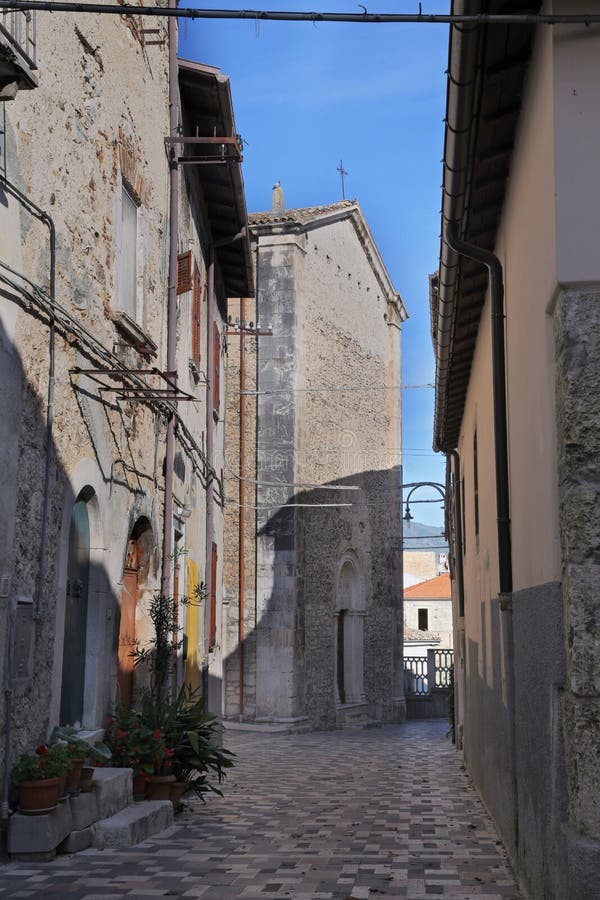 View of the Ancient Town - Corfinio, L Aquila, Abruzzo Stock Photo ...