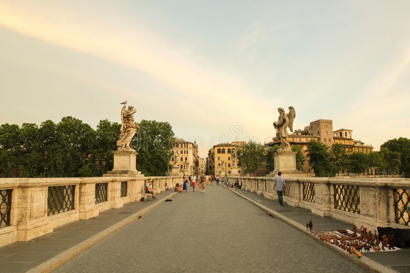 Sunset days in Rome editorial stock photo. Image of ponte - 143525683