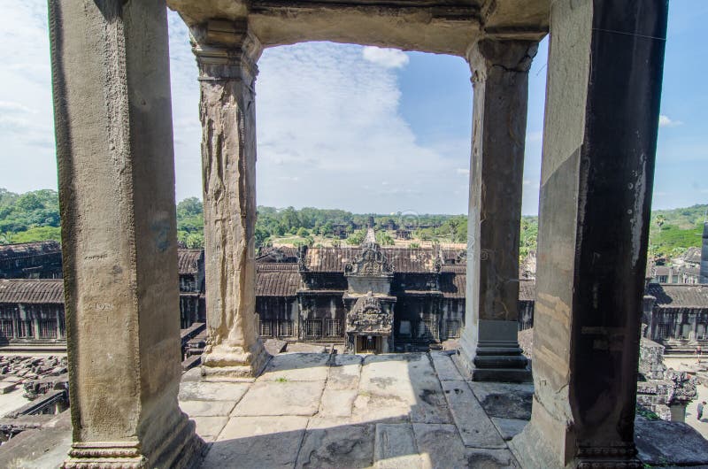 View from the Angkor Wat Tower Stock Photo - Image of ancient, siem ...