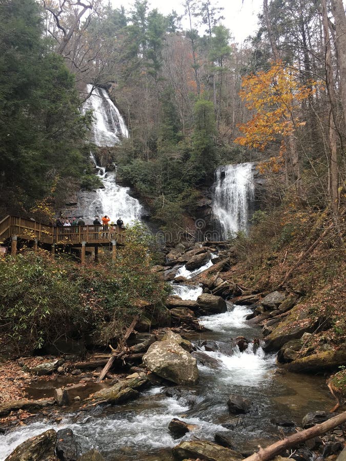 Anna Ruby Falls--Helen, Georgia Stock Image - Image of backpacking ...