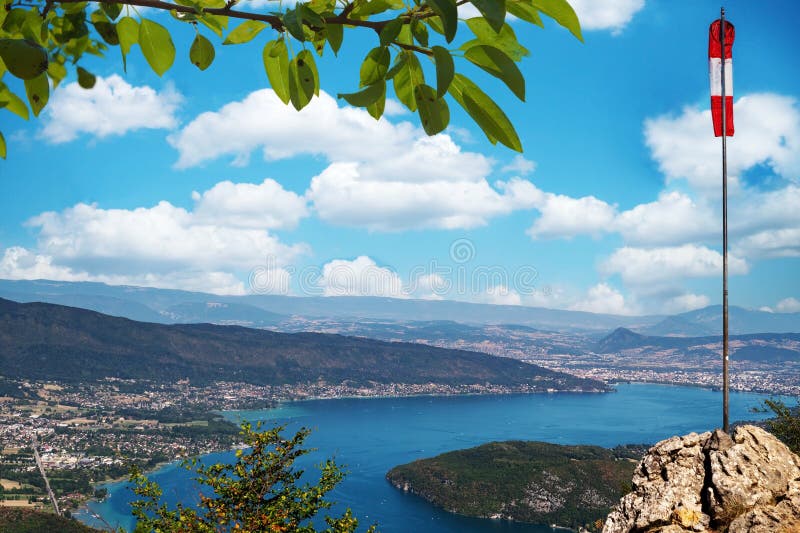 View of the Annecy Lake from Col De La Forclaz Stock Photo - Image of ...