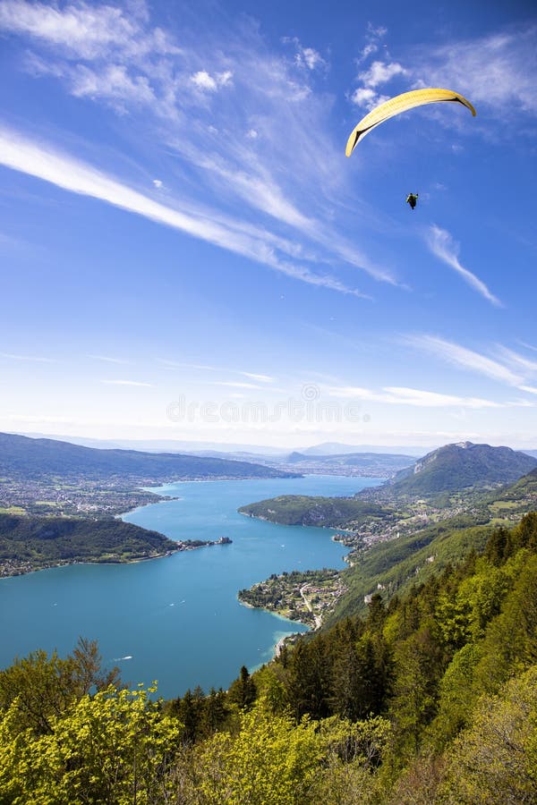 View of the Annecy Lake from Col Du Forclaz Stock Image - Image of ...