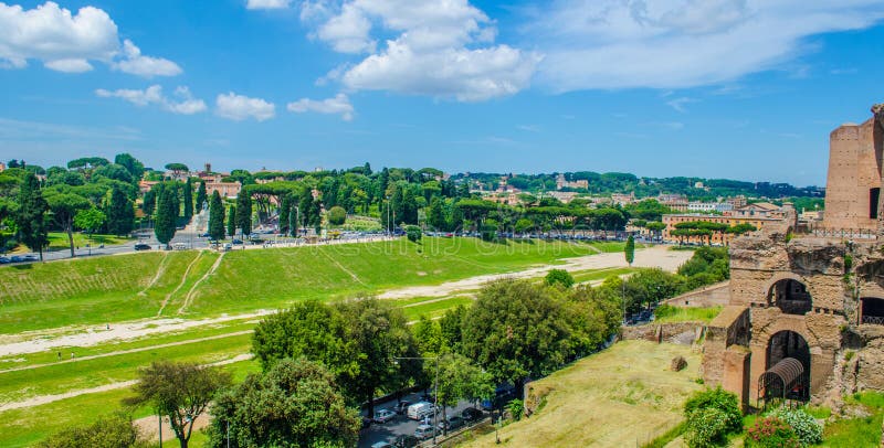View of Antique Horse Racing Stadium Situated in the Center of Rome ...