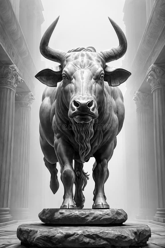 View of the Antique Marble Sculpture of Taurus in the Ruins of an ...