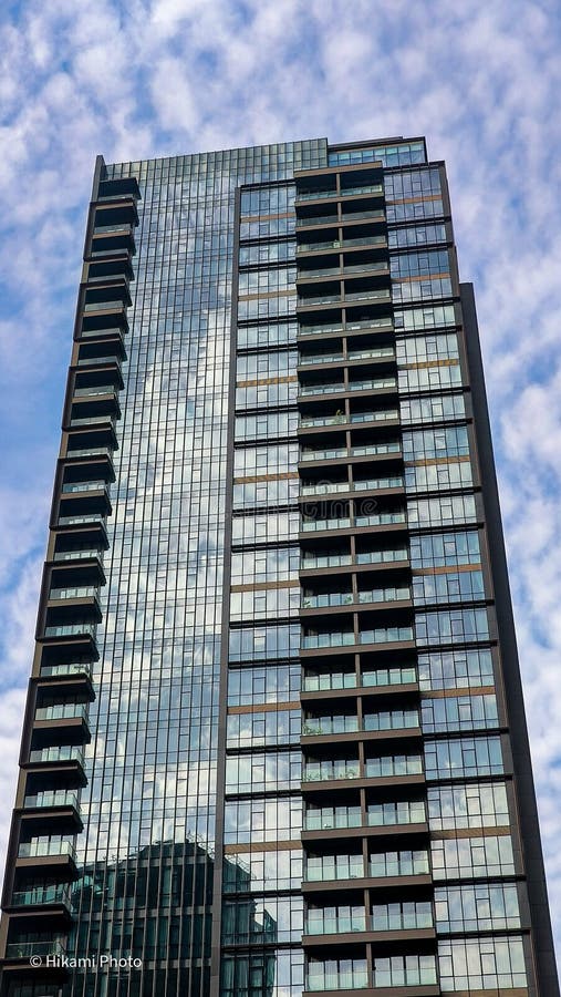 View Apartment Building Morning Blue Bright Sky Background Decorated ...