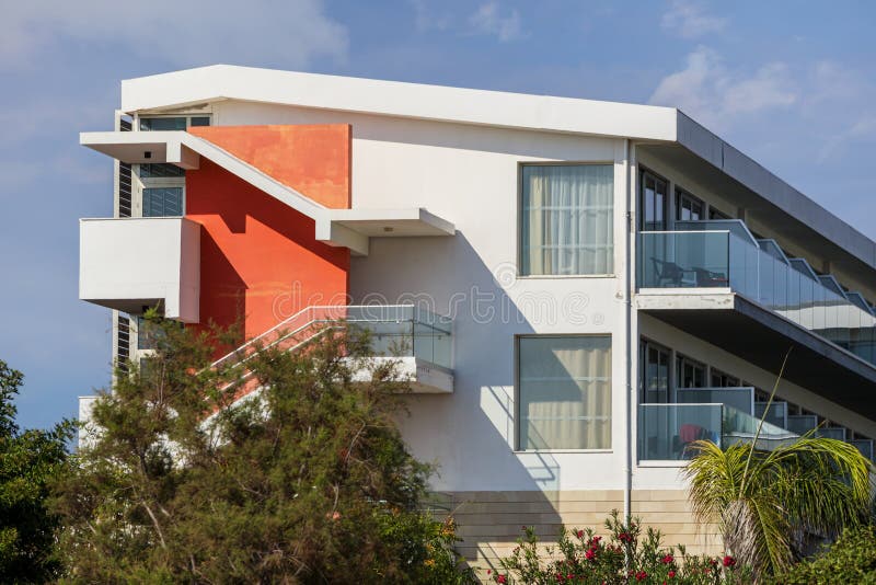 View of the Apartment Building with Terraces and Stairs at the End of ...