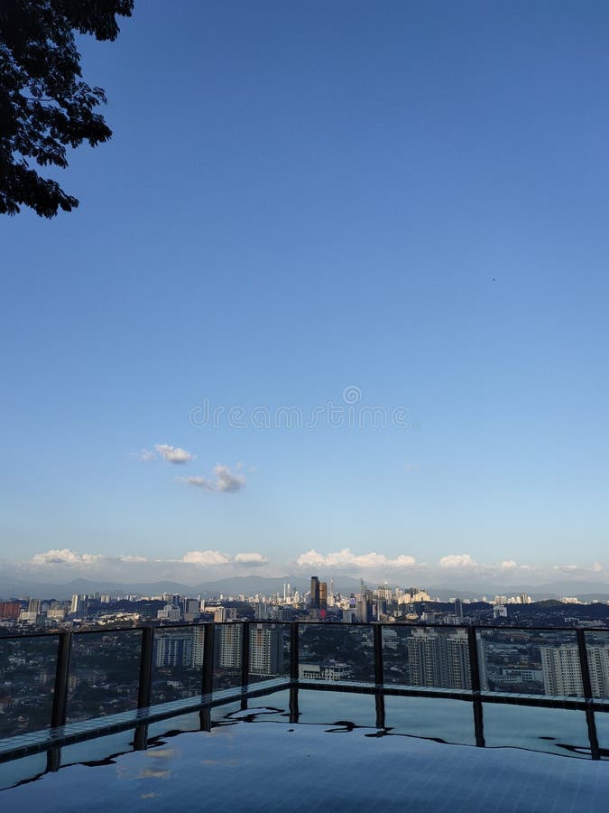 View from Apartment Rooftop with Infinity Pool Stock Image - Image of ...
