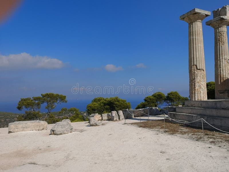 View from Aphaea Temple Old God Stock Image - Image of view, temple ...