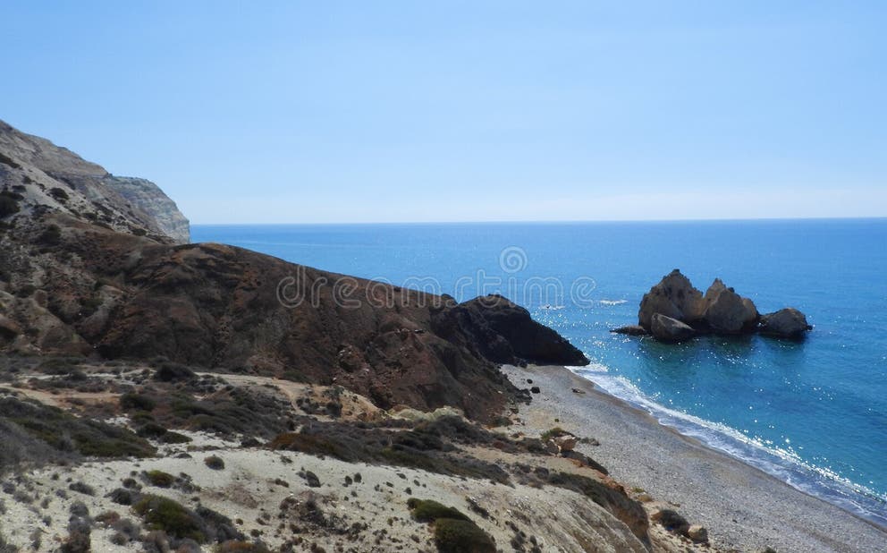 View of Aphrodite S Stone, Paphos, Cyprus Stock Image - Image of ...