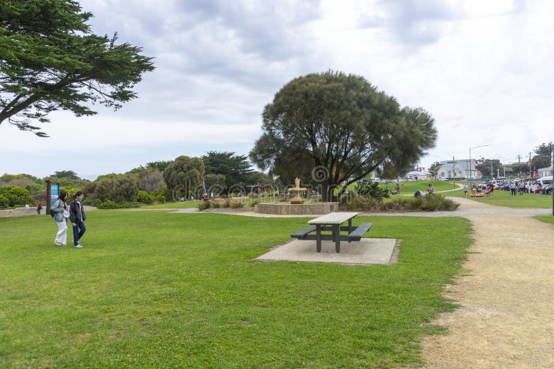 Apollo Bay Foreshore Reserve in Apollo Bay, Australia. Stock Photo ...
