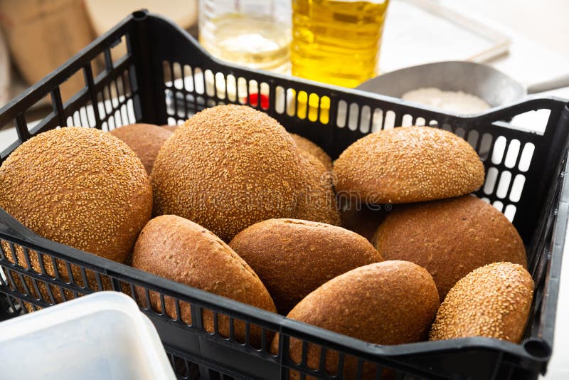 View of Appetizing Fresh Baked Bread Stock Image - Image of preparation ...