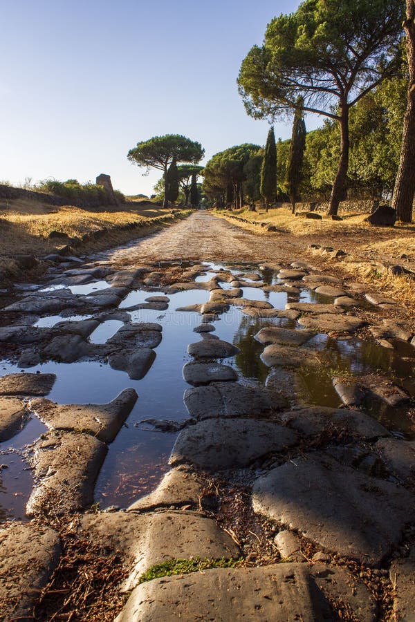 View of Appian way in Rome stock image. Image of archeology - 331441823