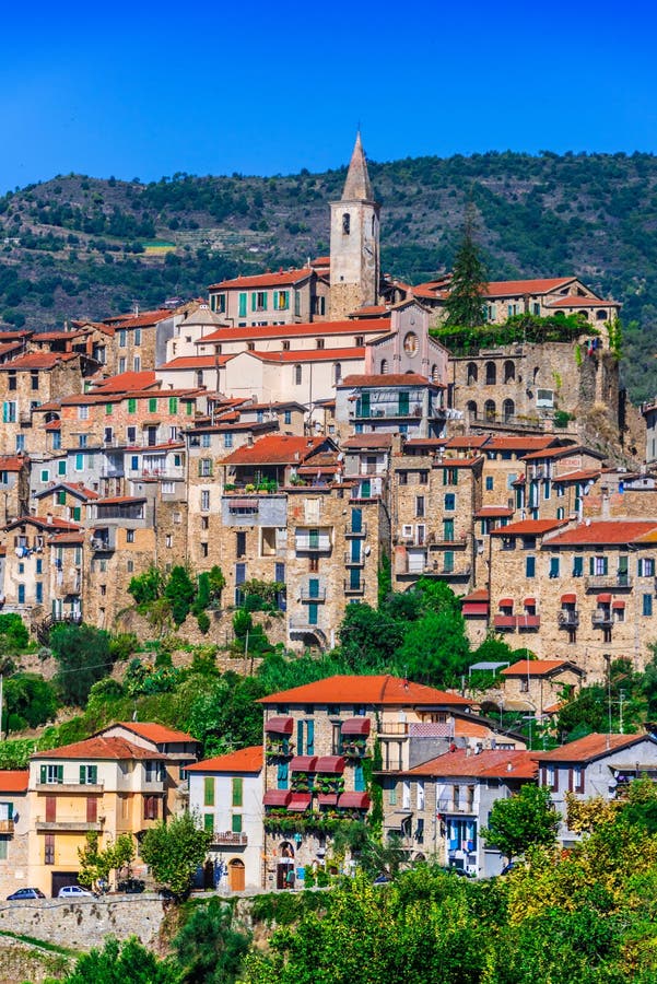 View of Apricale in the Province of Imperia, Liguria, Italy Stock Image ...