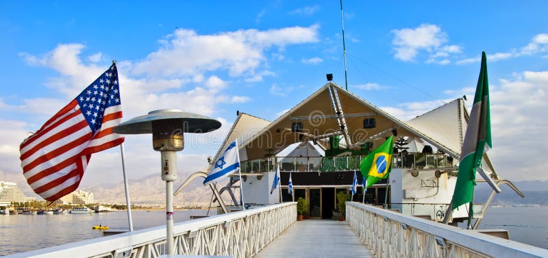 View on the Aqaba Gulf, Eilat, Israel Stock Photo - Image of sunshade ...