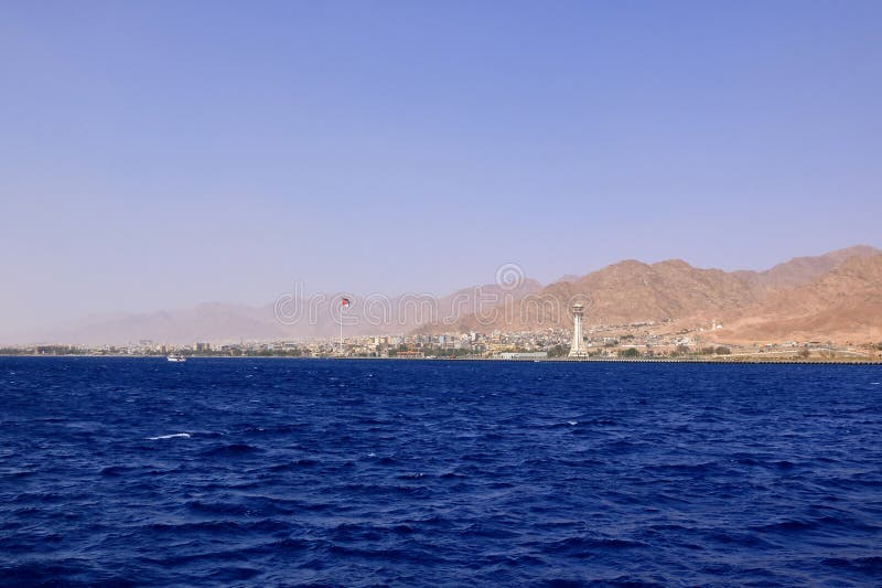 View of Aqaba, Jordan, Seen from the Sea Stock Photo - Image of ...