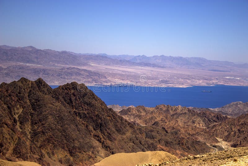 A View of Aqaba from the Mountains of Eilat Stock Photo - Image of ...
